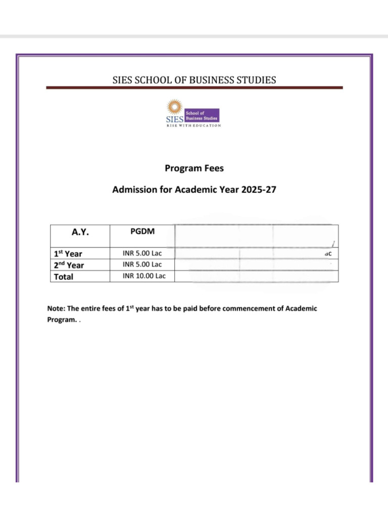 Fees Strutre Compressed | PDF