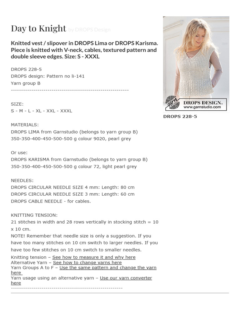 Day To Knight | PDF | Knitting | Basic Knitted Fabrics