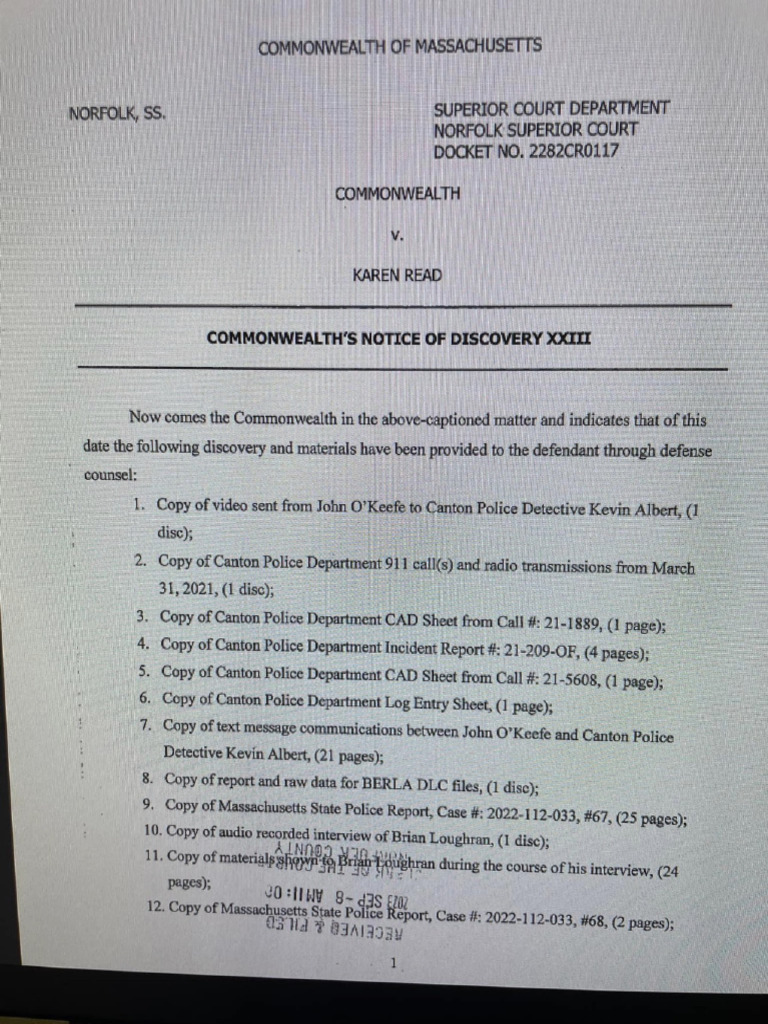 Commonwealth Motion of Discovery 9-8-23 | PDF