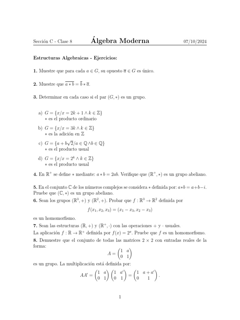 Estructuras Algebraicas 2 | PDF