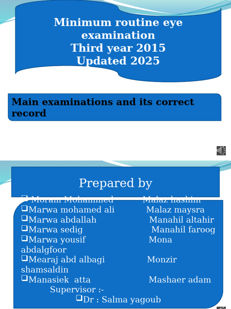 Minimum Routine Eye Examination 111158 | PDF | Sensory Organs | Vision