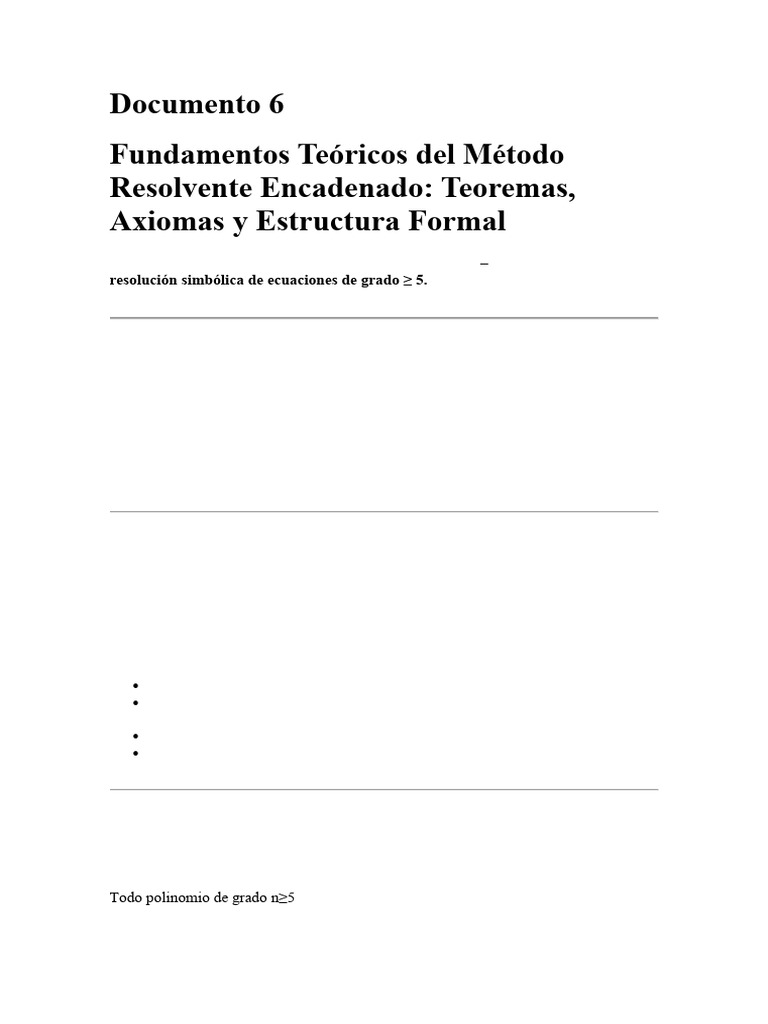 6 Fundamentos Teóricos Del Método Resolvente Encadenado Teoremas ...