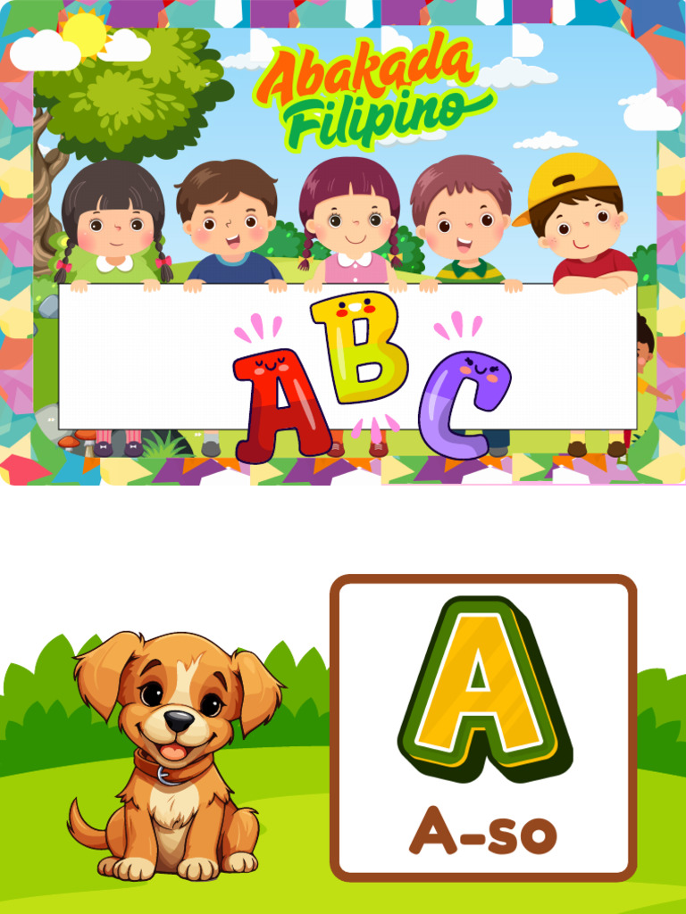 Abakada Filipino ABC Flashcard in Colorful Illustrative Style | PDF