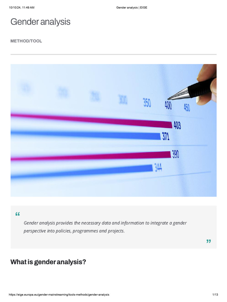 Gender Analysis - EIGE OHWA GENDER ANALYSIS ON FRAMEWORKS | PDF ...