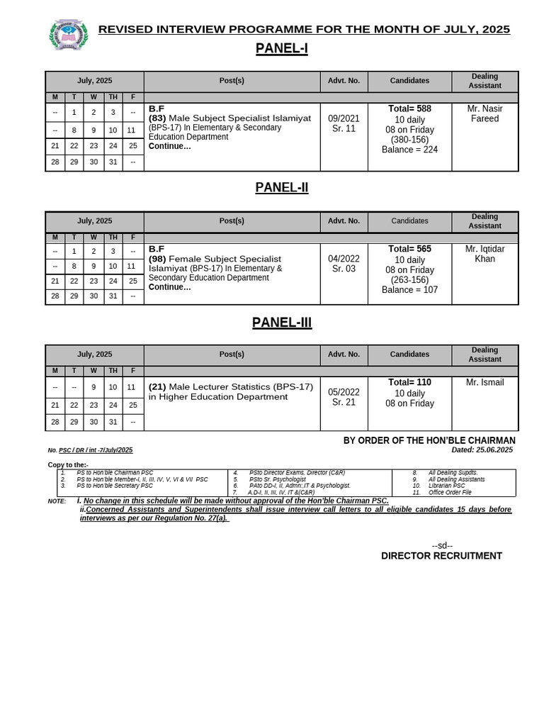 Revised KP PSC Interview Program July 2025 | PDF | Chess Theory | Chess