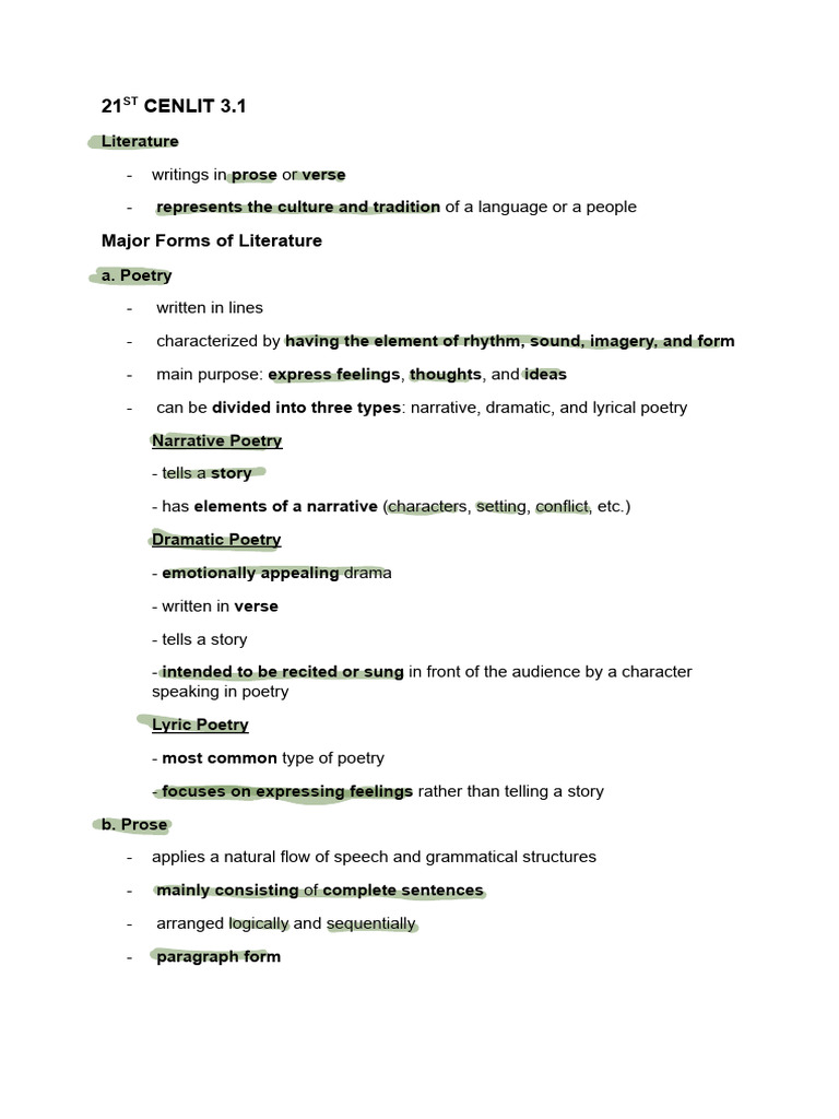 21st Century Lit 3rd QT Reviewer 8yg | PDF | Narrative | Poetry