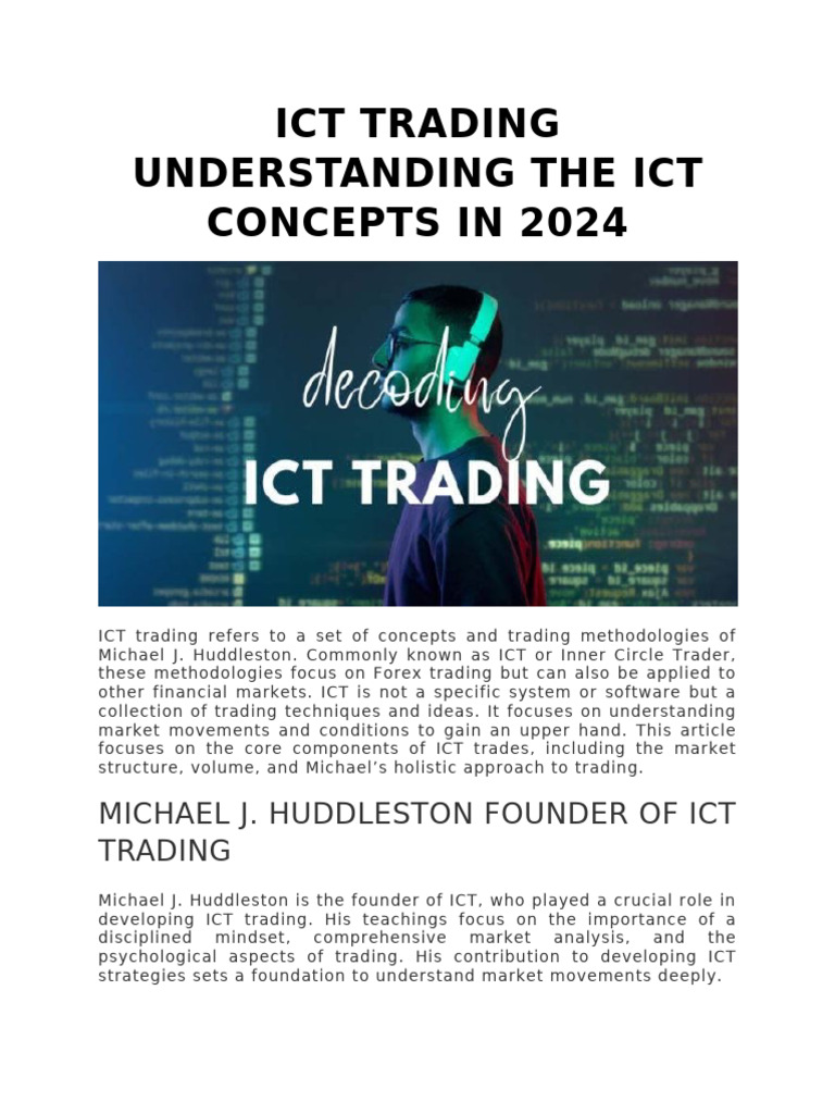 ICT Trading Concepts Explained 2024 | PDF | Market Trend | Financial ...