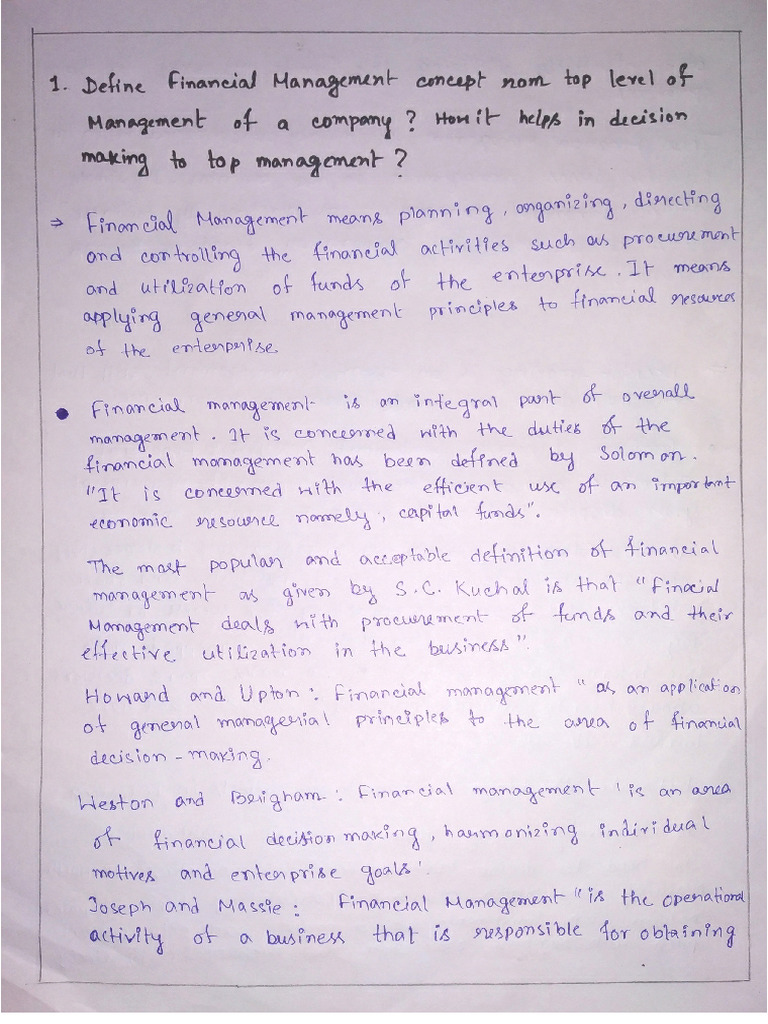 Financial Management Assignment by Sayantani Banerjee BHM 23 | PDF
