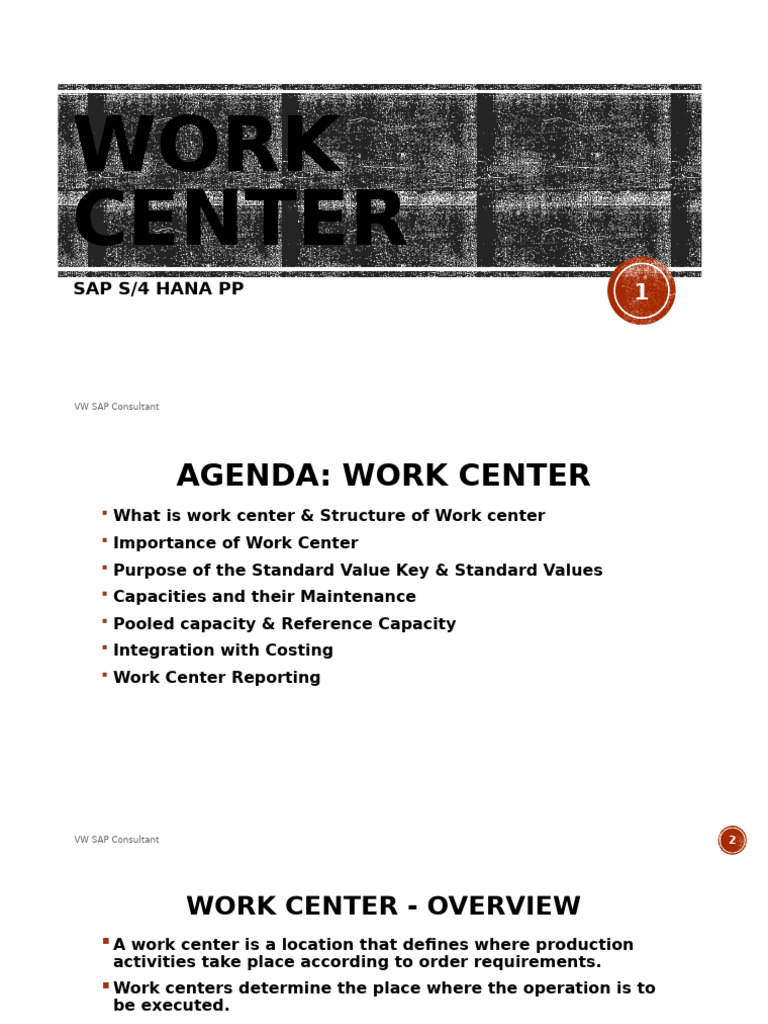 VW SAP Work Center Overview Guide | PDF | Production And Manufacturing ...