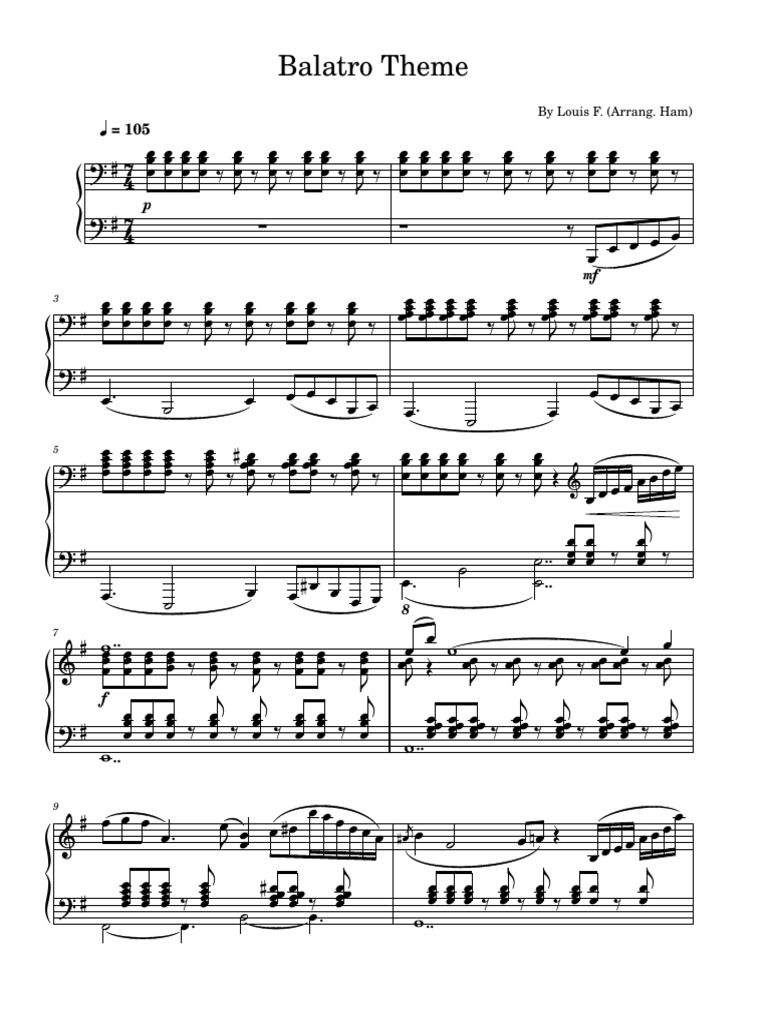 Balatro Theme Sheet Music | PDF | Pandemic