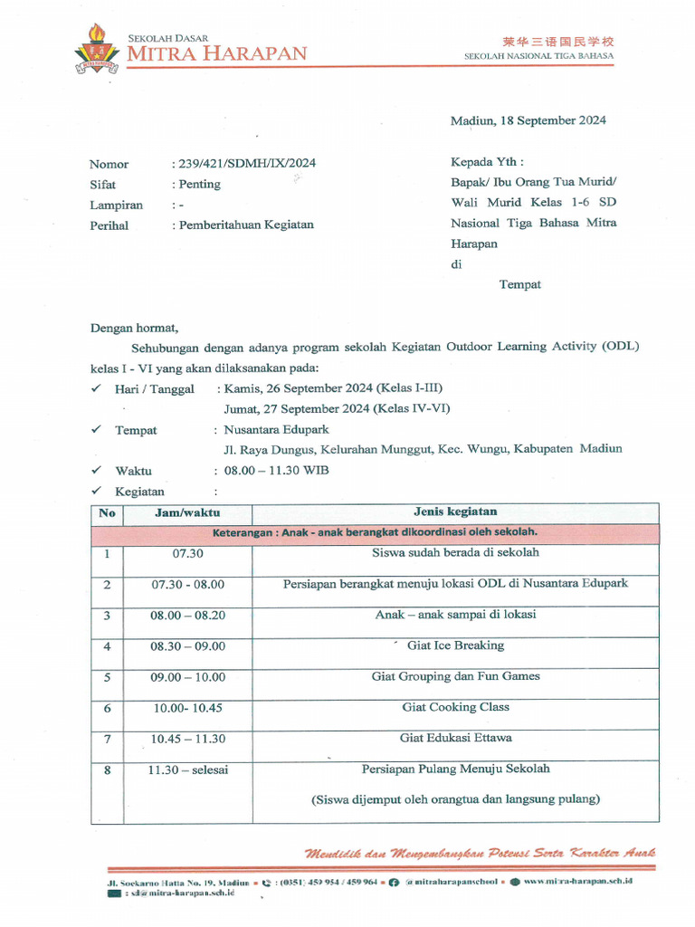 Surat Odl 2024 | PDF