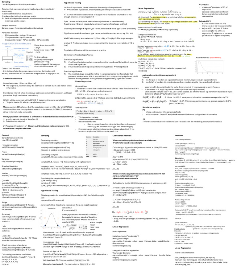Quiz 2 Cheatsheet v3 | PDF | Confidence Interval | Standard Deviation