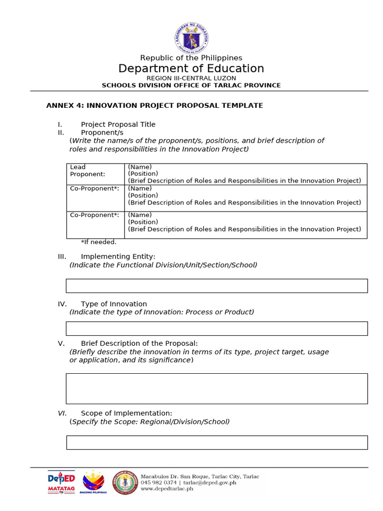 Updated Innovation Proposal Template.10.17.23 | PDF | Innovation ...