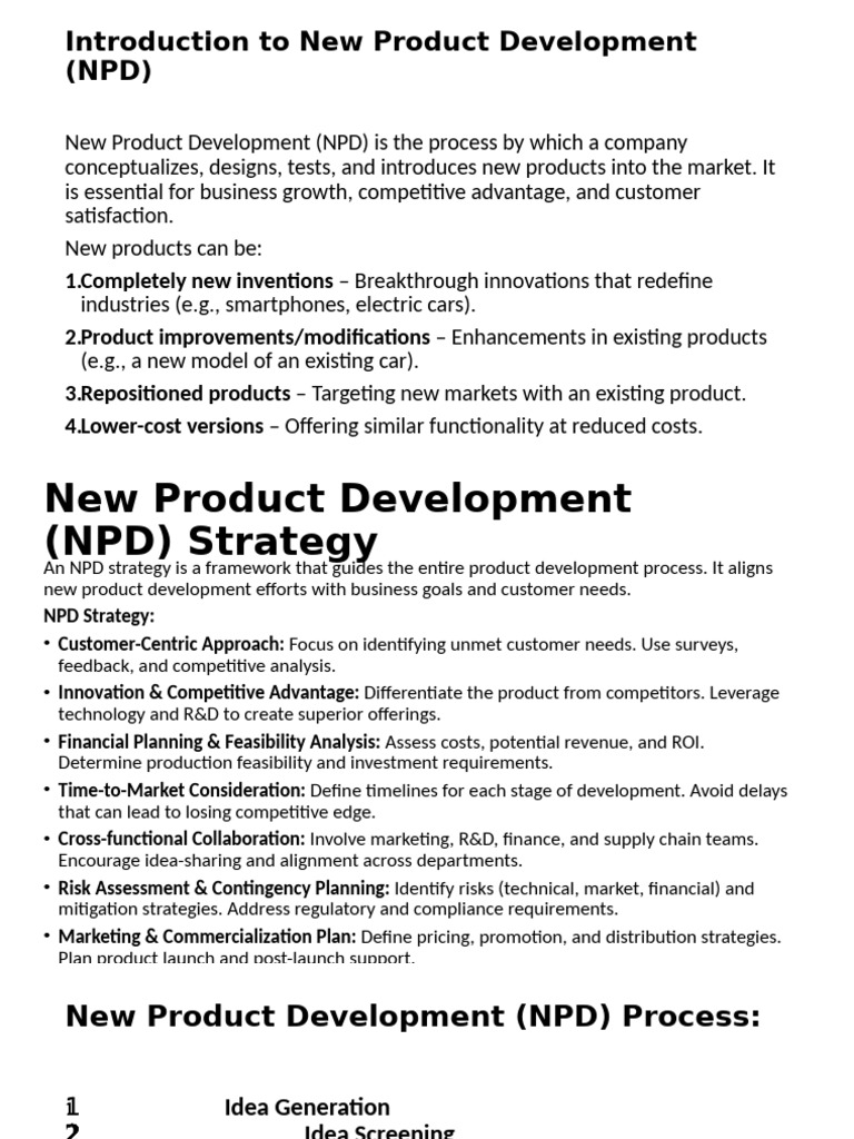 Introduction To New Product Development (NPD) - Autosaved | PDF | Pricing | New Product Development