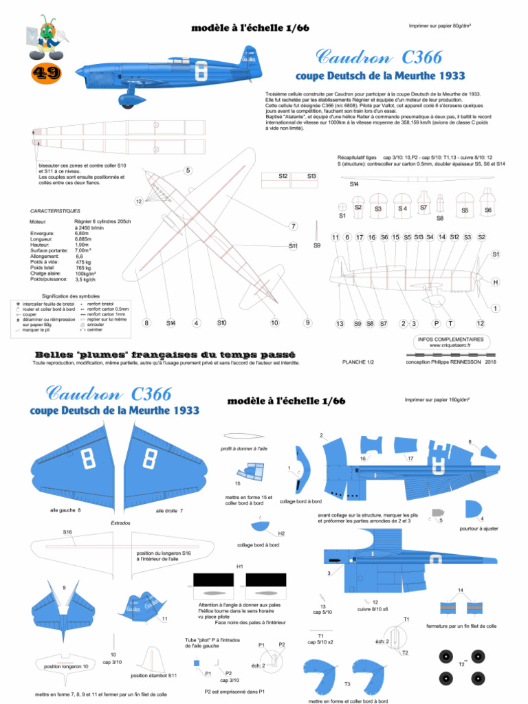 Caudron C366 Paper Model | PDF