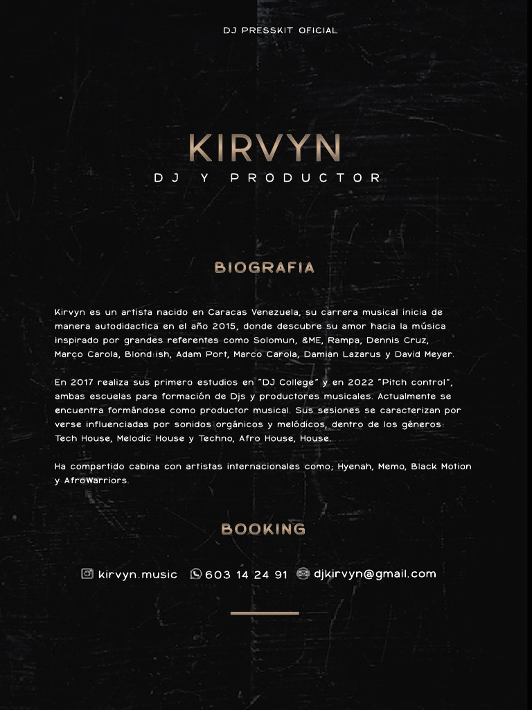 PressKit @kirvyn - Music | PDF
