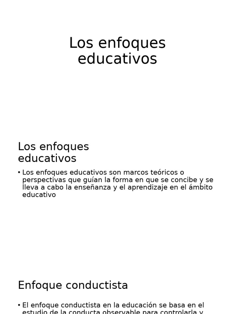 Los Enfoques Educativos | PDF