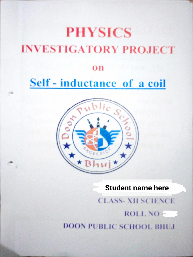 Self-Inductance of a Coil Project | PDF | Inductor | Inductance