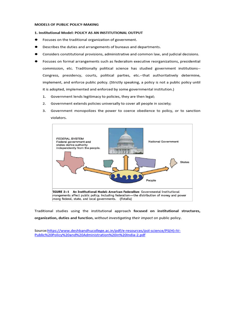Public Policy-Making Models Explained | PDF | Policy | Rationality