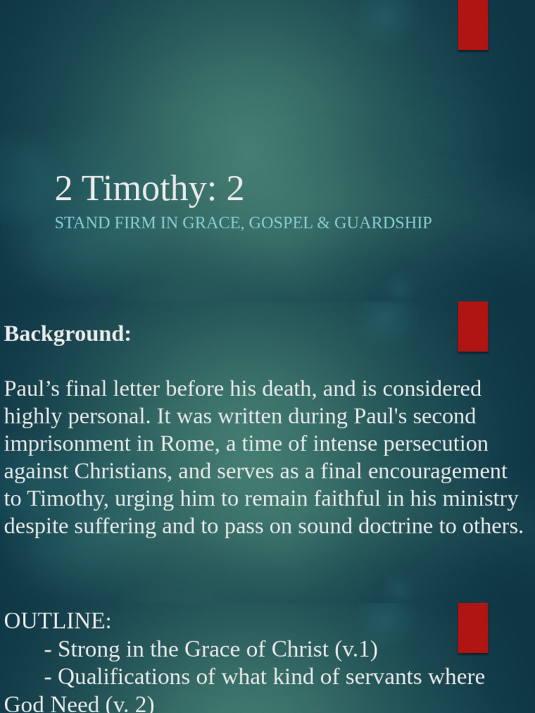 Sermon On 2 Timothy 2 | PDF