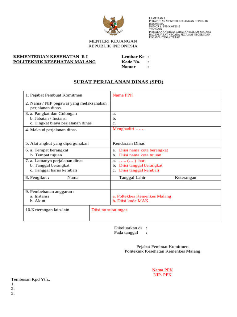 Template Perjadin | PDF