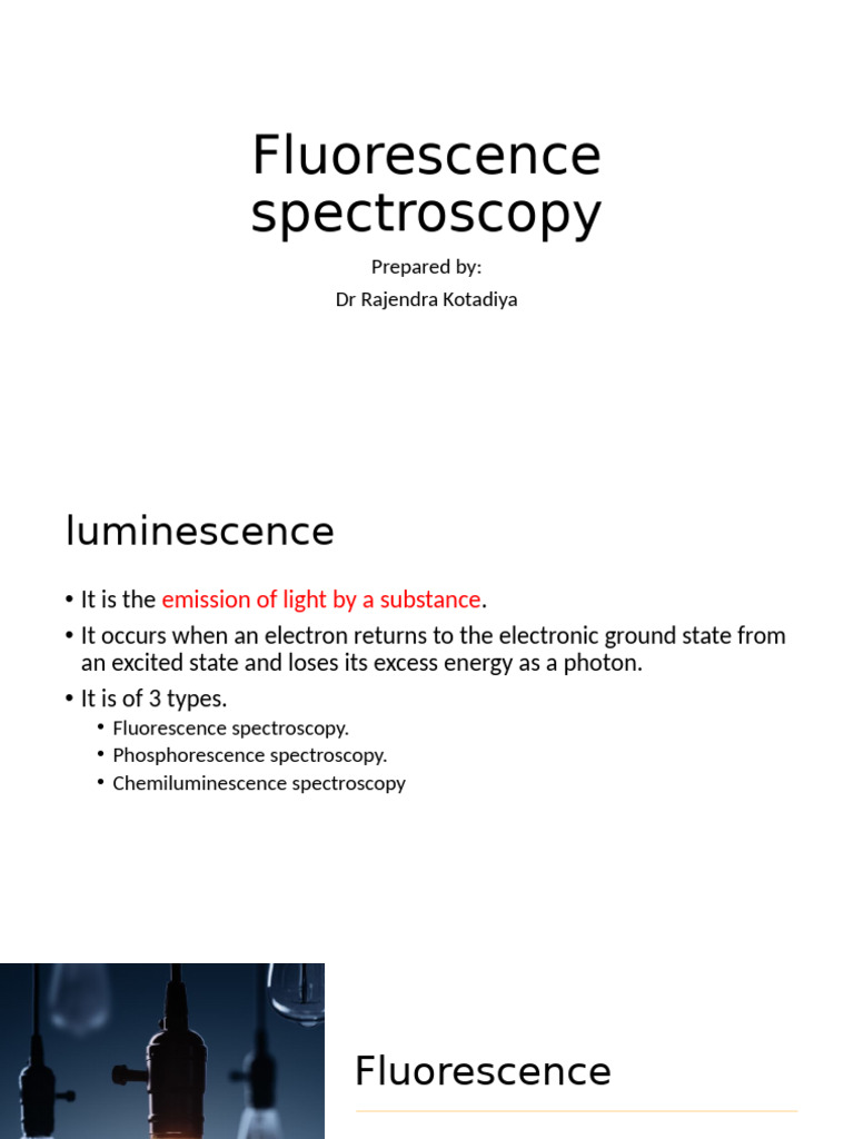Overview of Fluorescence Spectroscopy | PDF | Fluorescence ...