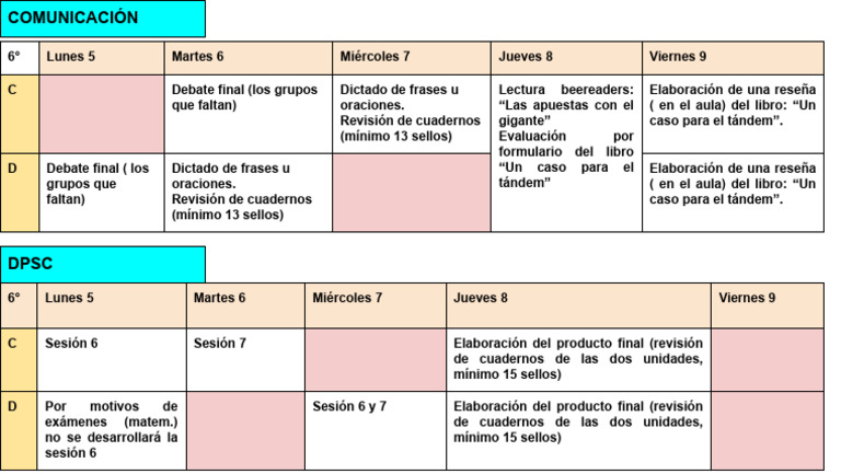 Cronograma de La Última Semana - Compressed | PDF