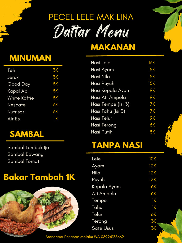 Hitam Dan Kuning Modern Daftar Menu Makanan A4 - 20250704 - 112002 ...