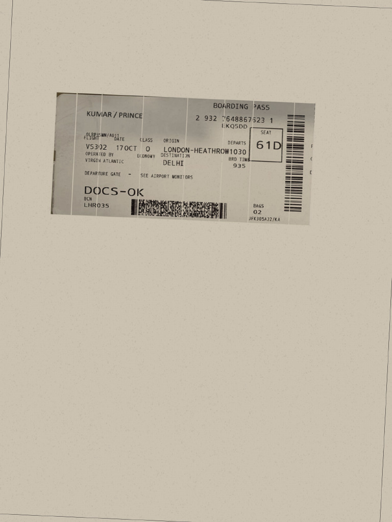 Boarding Pass Scan | PDF