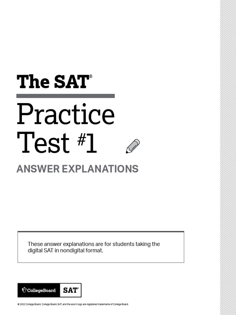 College Board Sat Practice Test 1 With Answers Digital | PDF | Verb | Comma