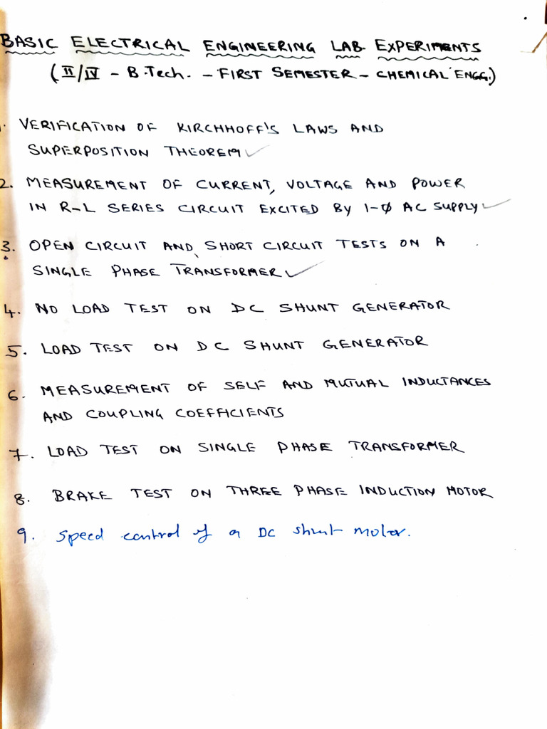 BEE Lab Manual | PDF