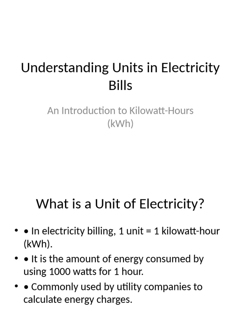 Updated Electricity Units | PDF