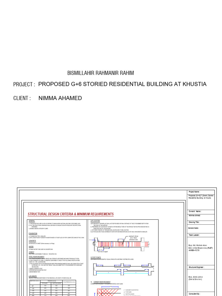 G+6 Storied Building | PDF | Concrete | Building Technology