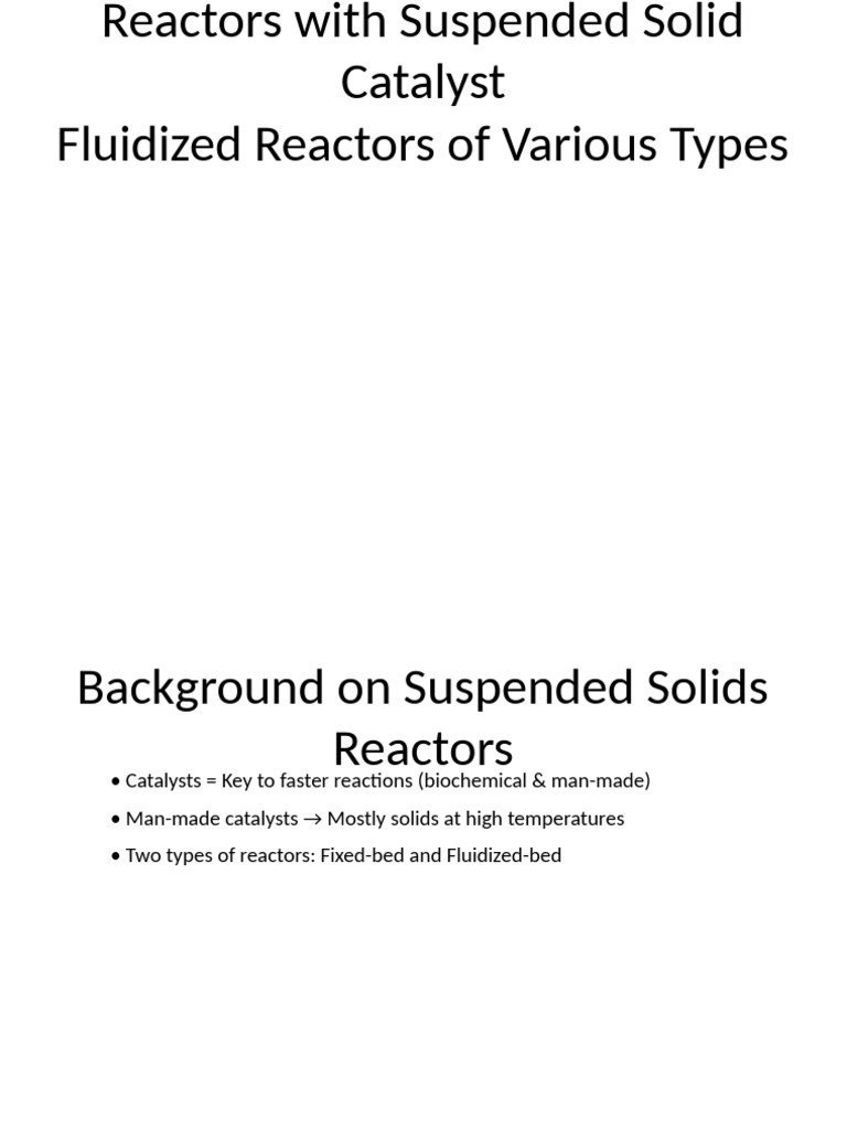 Suspended Solid Catalyst Reactors Guide | PDF
