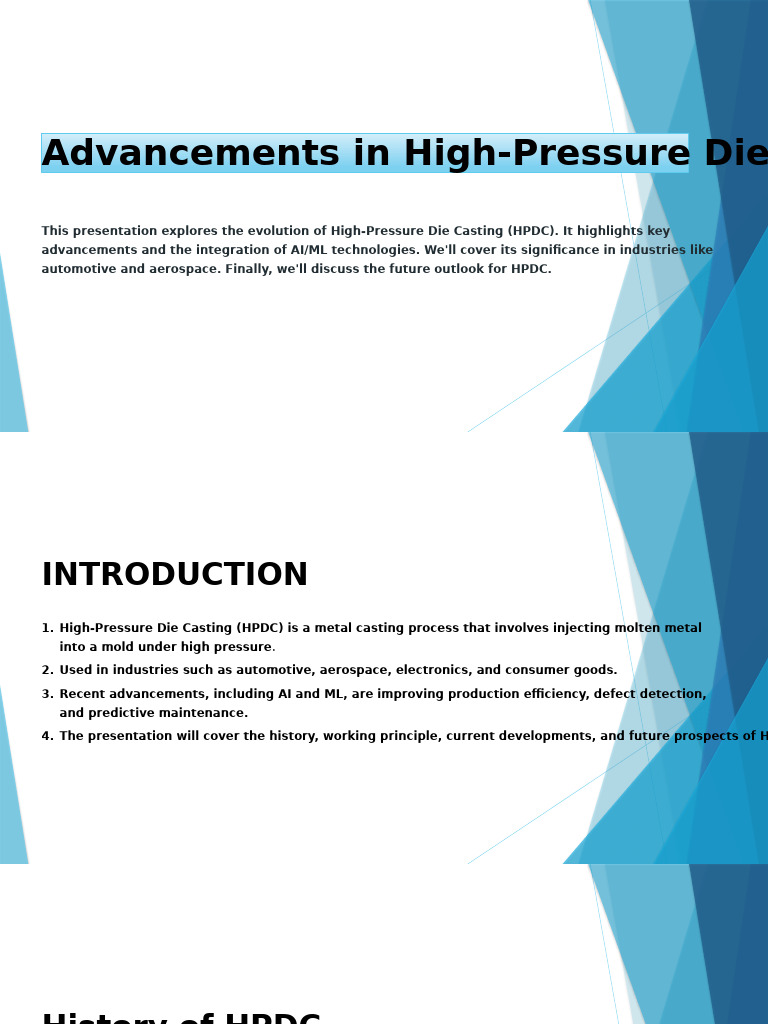 New2Advancements in High Pressure Die Casting | PDF | Machine Learning | Artificial Intelligence