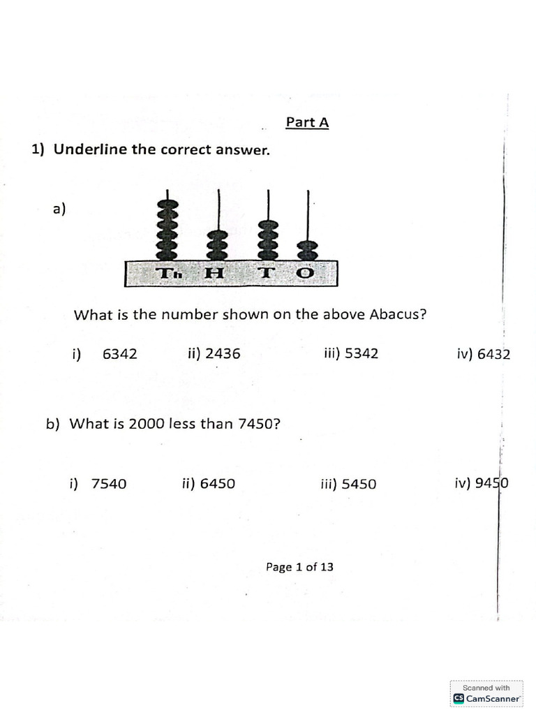 Grade 04 - Mathematics - 2nd Term Test | PDF