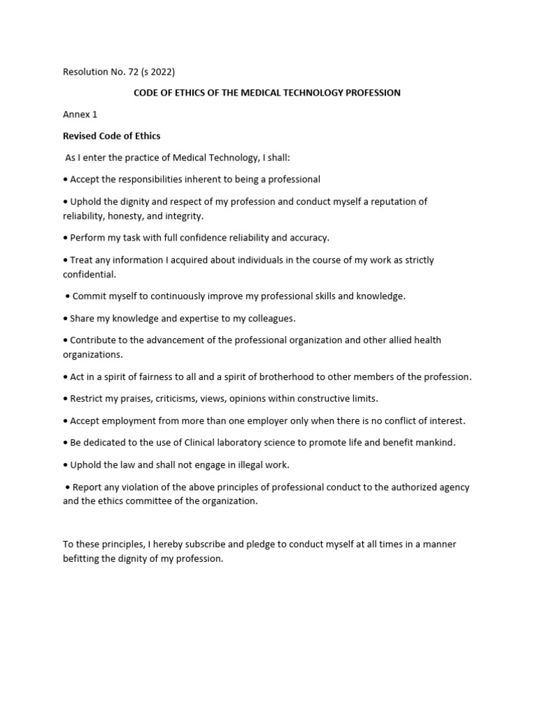 Revised Code of Ethics | PDF