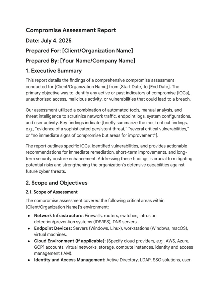 Compromise Assessment Report 3 | PDF | Security | Computer Security