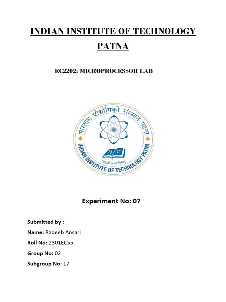2301ec55 Raqeeb Micro-Exp07 | PDF | Computer Programming | Computer Hardware