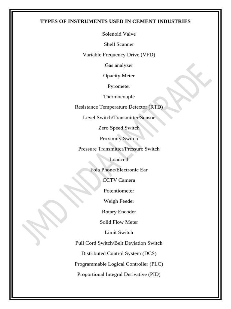 BASIC Instrumentation in Cement Industries | PDF | Power Inverter ...
