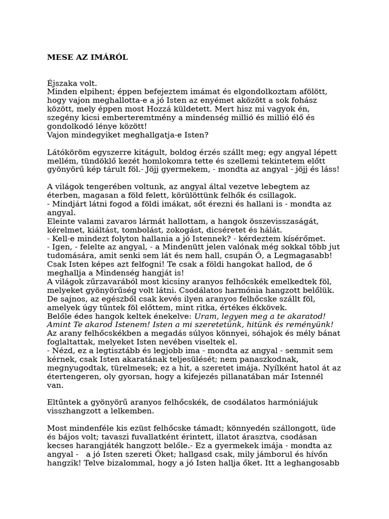 Mese Az Imarol | PDF