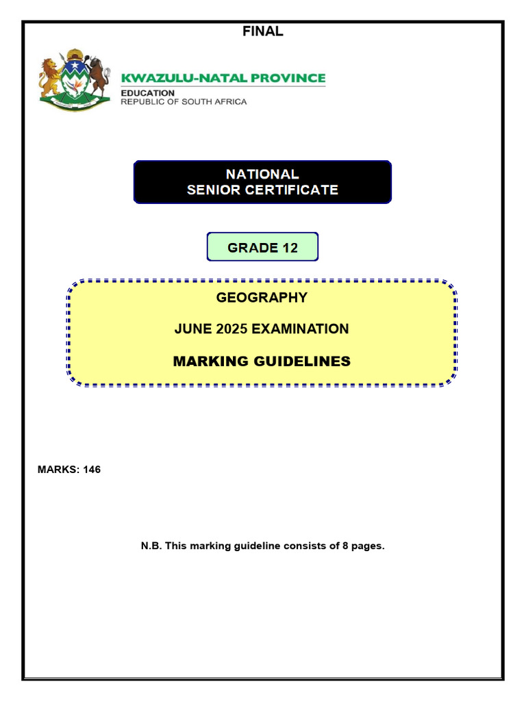 Geography Grade 12 June 2025 Final MG - 024139 | PDF | Aquatic ...