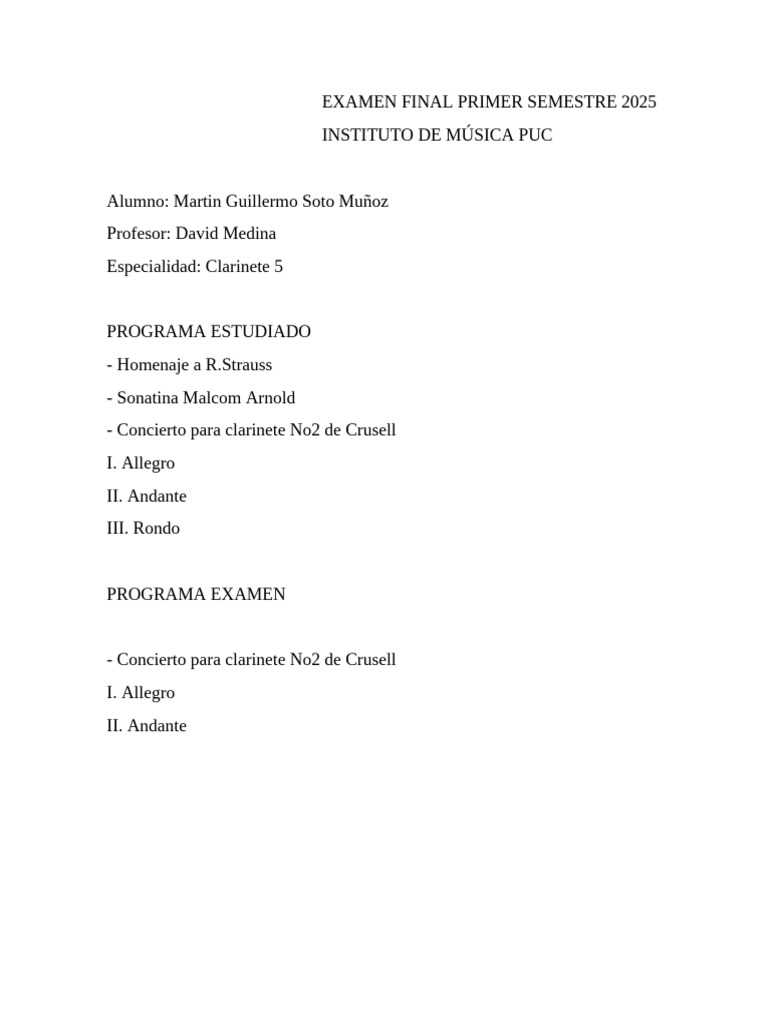 Examen Final Primer Semestre 2025 | PDF
