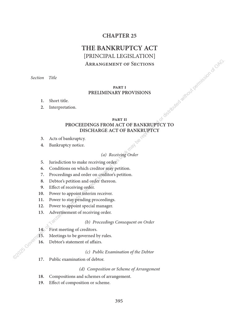 The Bankruptcy Act | PDF | Bankruptcy | Liability (Financial Accounting)