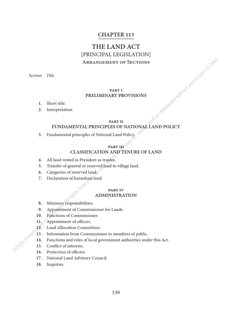 The Land Act | PDF | Lease | Assignment (Law)
