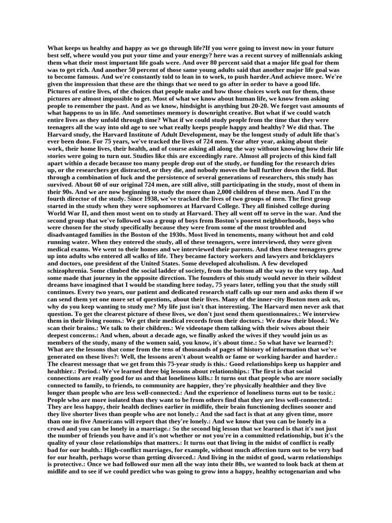 Robert Waldinger - What Makes A Good Life - Lessons From The Longest ...