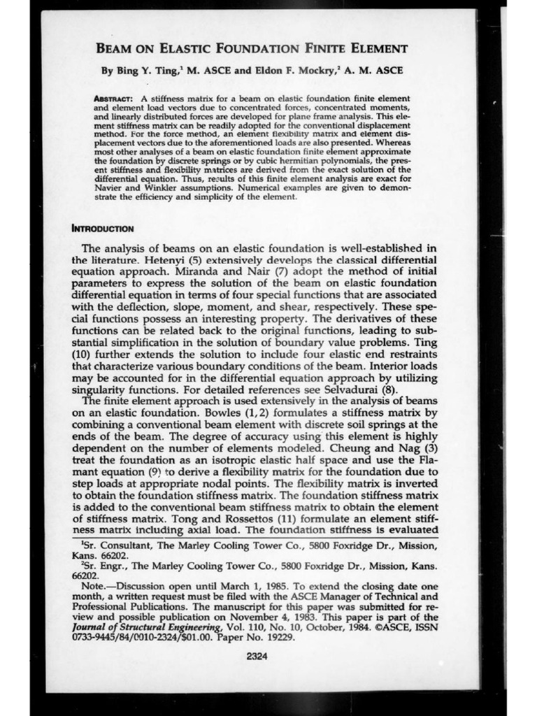 Beam On Elastic Foundation | PDF