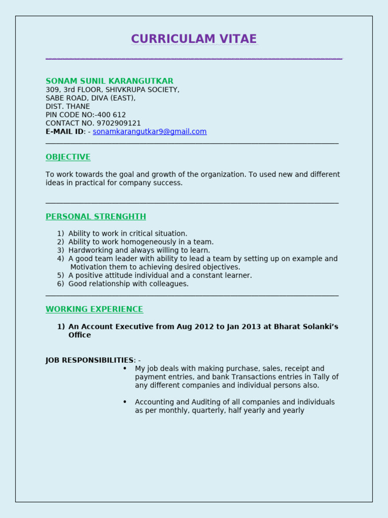 Curriculam Vitae | PDF