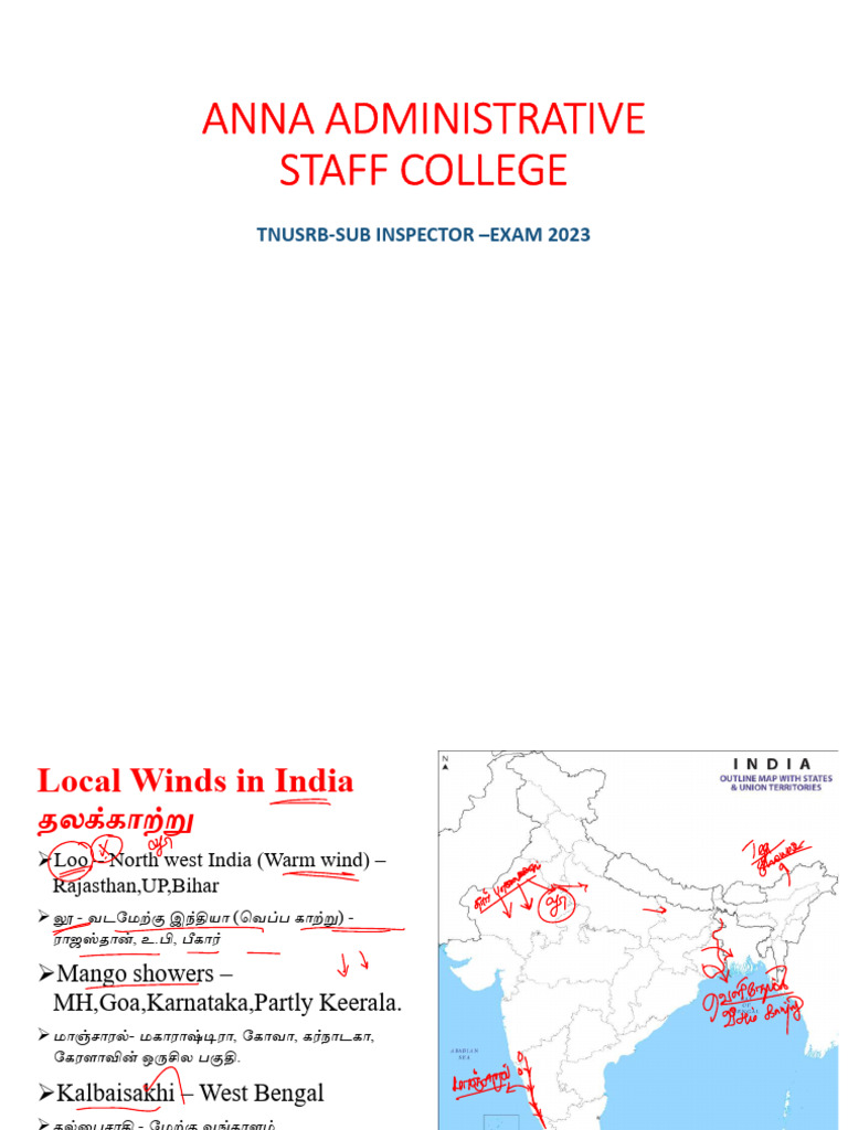Anna Administrative Staff College: Tnusrb-Sub Inspector - Exam 2023 | PDF