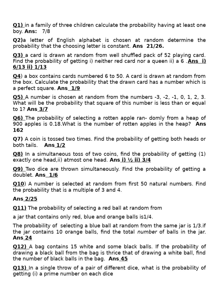 Probability Problems and Solutions | PDF | Probability | Probability Theory